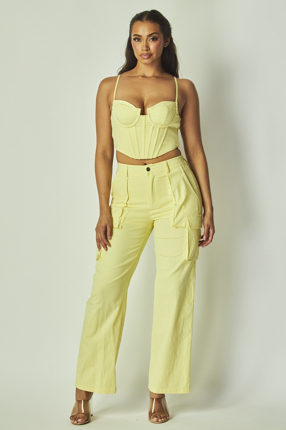 Lori Corset Crop Top & Cargo Pants Set – Hot & Delicious