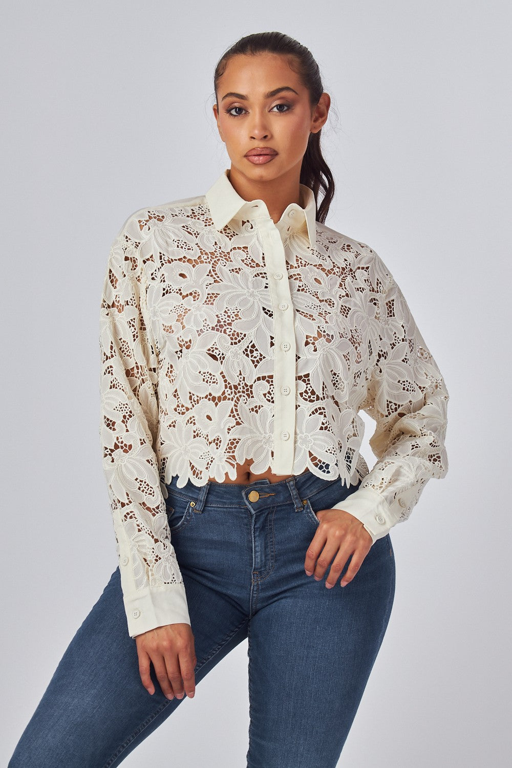Cordelia Flower Lace Top – Hot & Delicious